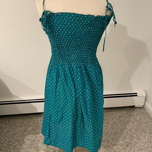 H&M | Dresses | Hm Green And White Polkadot Sundress | Poshmark